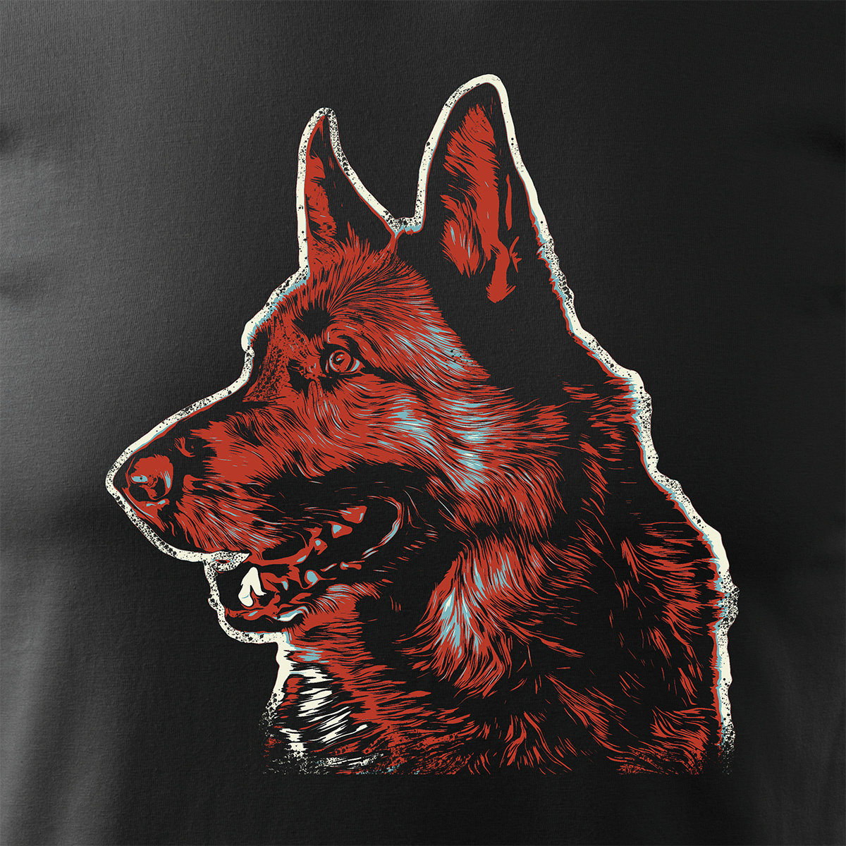 Koszulka z owczarkiem niemieckim owczarek niemiecki wilczur męska ...