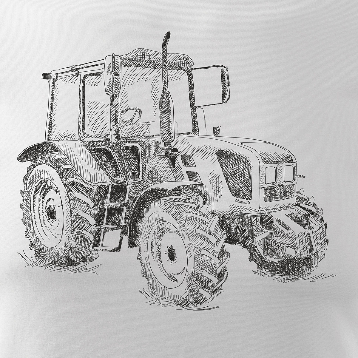 Koszulka z traktorem traktor dla rolnika John Deere Claas New Holland Fendt męska biała REGULAR ...