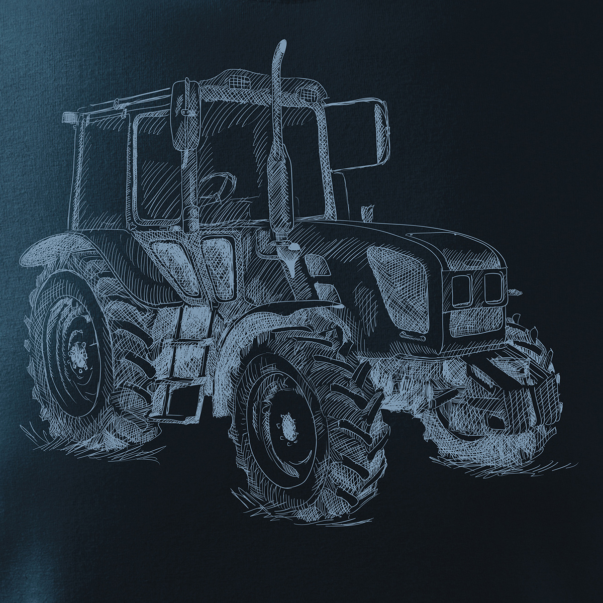 Koszulka z traktorem traktor dla rolnika John Deere Claas New Holland Fendt męska granatowa ...